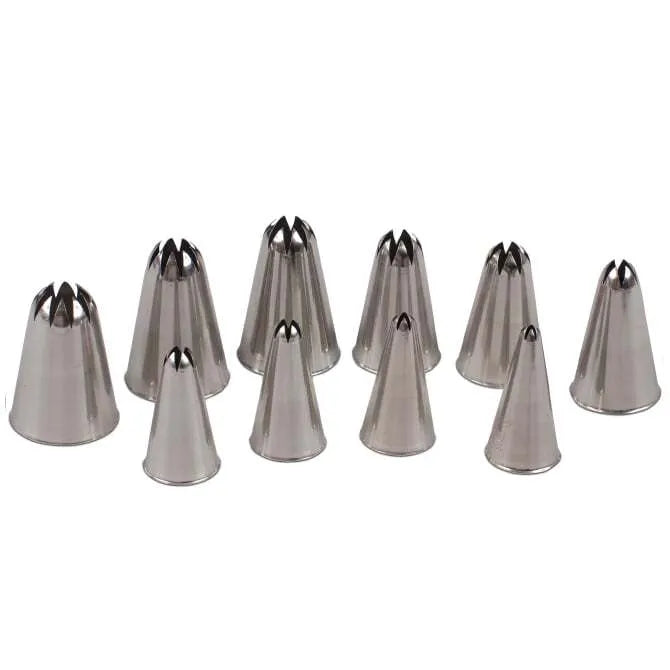 Set Of 10 Closed Star Pastry Tips | Professional Pastry Tools – JB Prince